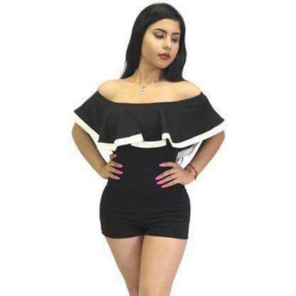Pants & Jumpsuits | Off Shoulder Bodycon Romper | Poshmark